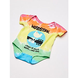 Liquid Blue unisex baby Woodstock Banded Short Sleeve Onesie T Shirt, Tie/Dye, 0-6 Months US