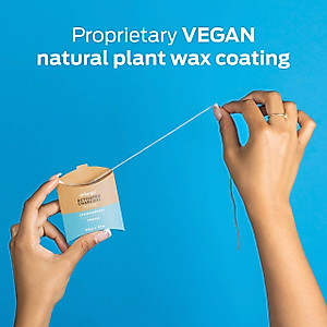 DrTung's Vegan Activated Charcoal Floss - Natural Floss, PTFE & PFAS Free Floss, Gentle on Gums, Expands & Stretches, BPA Free Floss - Natural Dental Floss Lemongrass Flavor (Pack of 2)