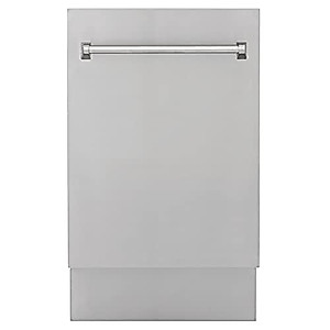 ZLINE 18" Tallac Series 3rd Rack Top Control Dishwasher in Stainless Steel and Traditonal Handle, 51dBa (DWV-304-18) (304 Stainless Steel)