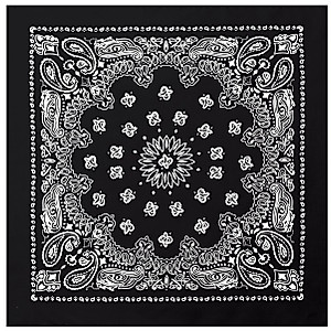 Rothco Trainmen Paisley Bandana – Extra-Large - 27" X 27" - Black