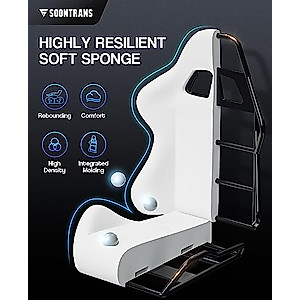 Soontrans Red Gaming Chairs with Footrest,Racing Gaming Chair,Computer Gamer Chair,Ergonomic Game Chair with Adjustable Headrest and Lumbar Support