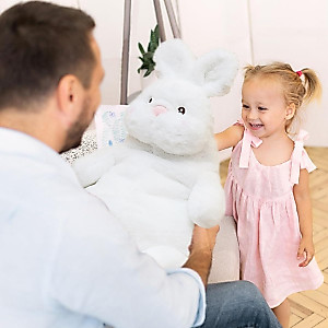 ARELUX 22in Large Bunny Plush Stuffed Animal Hugging Pillow:Soft Giant Sleeping Body Warm Fluffy Pillow Adorable Chubby Bunny Plushie Toy Creative for Friends Dormitory