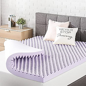3" Memory Foam Egg Crate Mattress Topper with Lavender Infusion, Queen