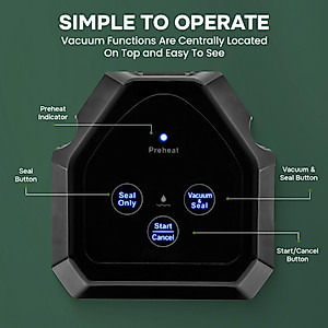 InstaSeal Food Vacuum Sealer Machine with 12 Bags, Patented Upright Food Saver Vacuum Sealer Machine Allows to Vacuum Seal Liquids, Food Sealer Vacuum Sealer for Food Saves & Keeps Food Fresh Longer