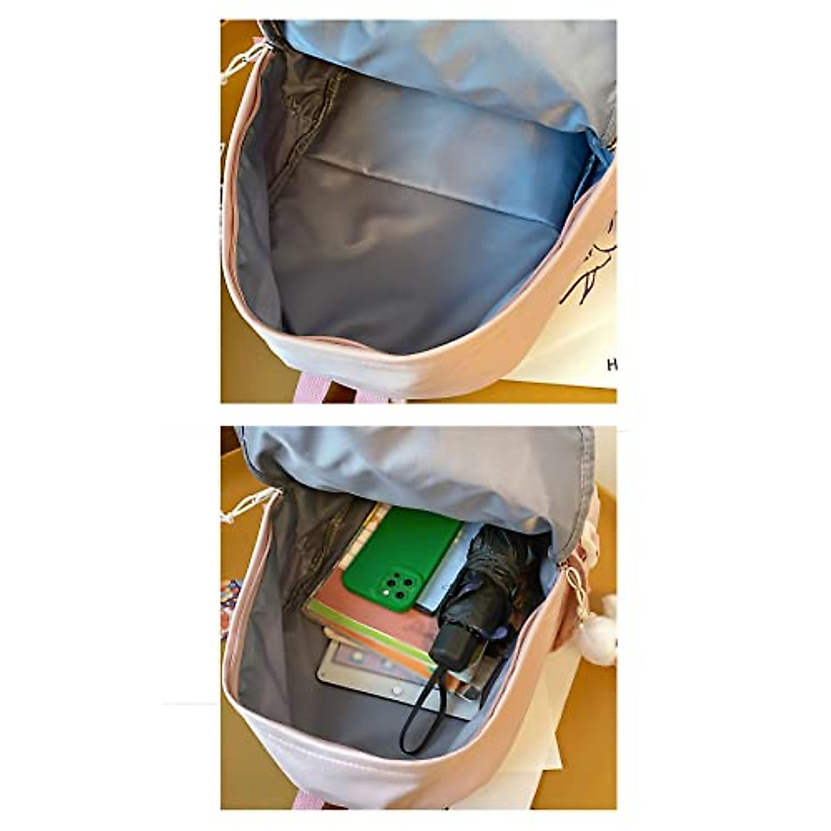 Kawaii Backpack with Kawaii Pin and Accessories Backpack Cute Backpack Cute Kawaii Backpack for School, Pink, One Size