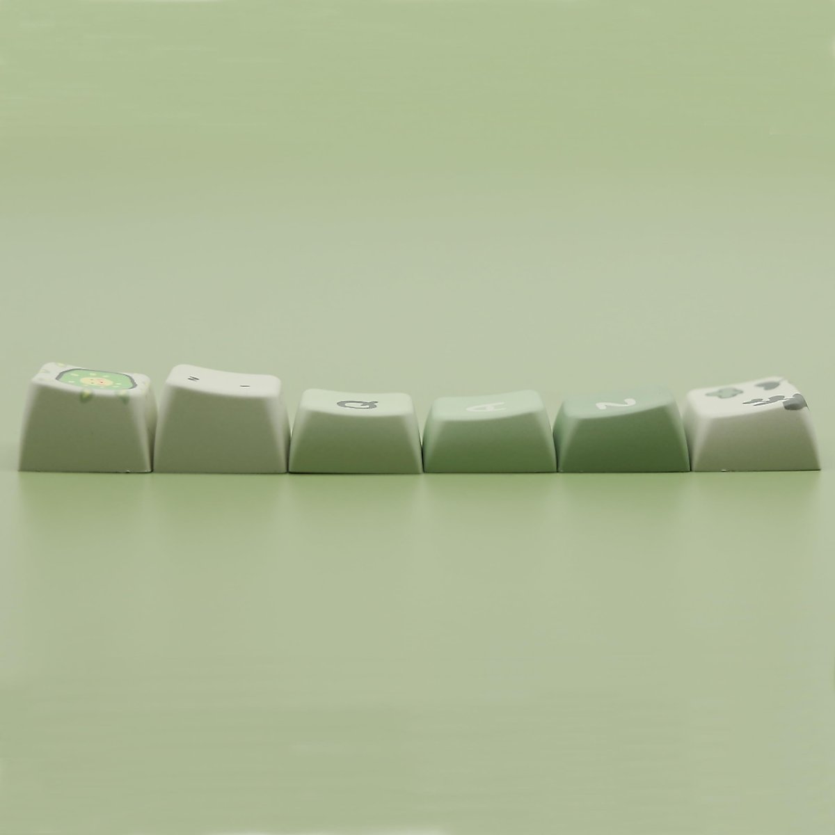Cmokifuly Frog Cute Keycaps MDA Profile Custom PBT Green Keycap for Mechanical Keyboard,148 Keys Dye-Sub Cute Keycaps (Green Frog)