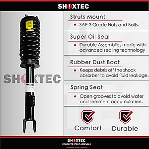 Shoxtec Front Pair Complete Strut Replacement for 2009-2013 Ford F-150 4WD Coil Spring Assembly Shock Absorber Kits Repl. Part No. 171141