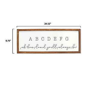 Open Road Brands ABC Nursery Wall Art - Large Modern Alphabet Nursery Picture - ABCDEFG Oh How Loved You'll Always Be