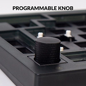 Keychron V1 Wired Custom Mechanical Keyboard Barebone Knob, 75% Layout QMK/VIA Programmable Macro with Hot-swappable Support Compatible with Mac Windows Linux (Frosted Black - Translucent)