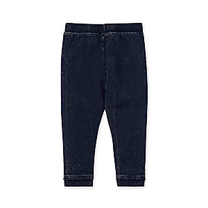 Burt's Bees Baby Knit Jogger Pants, Baby Sweatpants, 100% Organic Cotton Infant Bottoms, Midnight Acid Wash, 3T