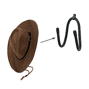 Kesywale 2 Pack Cowboy Hat Rack Holder for Wall, Adjustable Cowboy Hats Wall Mount Baseball Cap Organizer Western Hat Hanger (2)