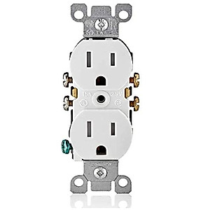 Leviton T5320-WMP M22-Straight Blade Tamper Resistant Duplex Receptacle, 125 V, 15 A, 2 Pole, 3 Wire, White, 2 Pack of 10