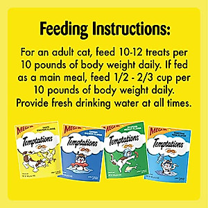 TEMPTATIONS Classic Crunchy and Soft Cat Treats Mega Pack, (5) 6.3 oz. Pouches