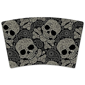 Mugzie "Paisley Skulls" Cocktail Shaker with Insulated Wetsuit Cover, 16 oz, Black