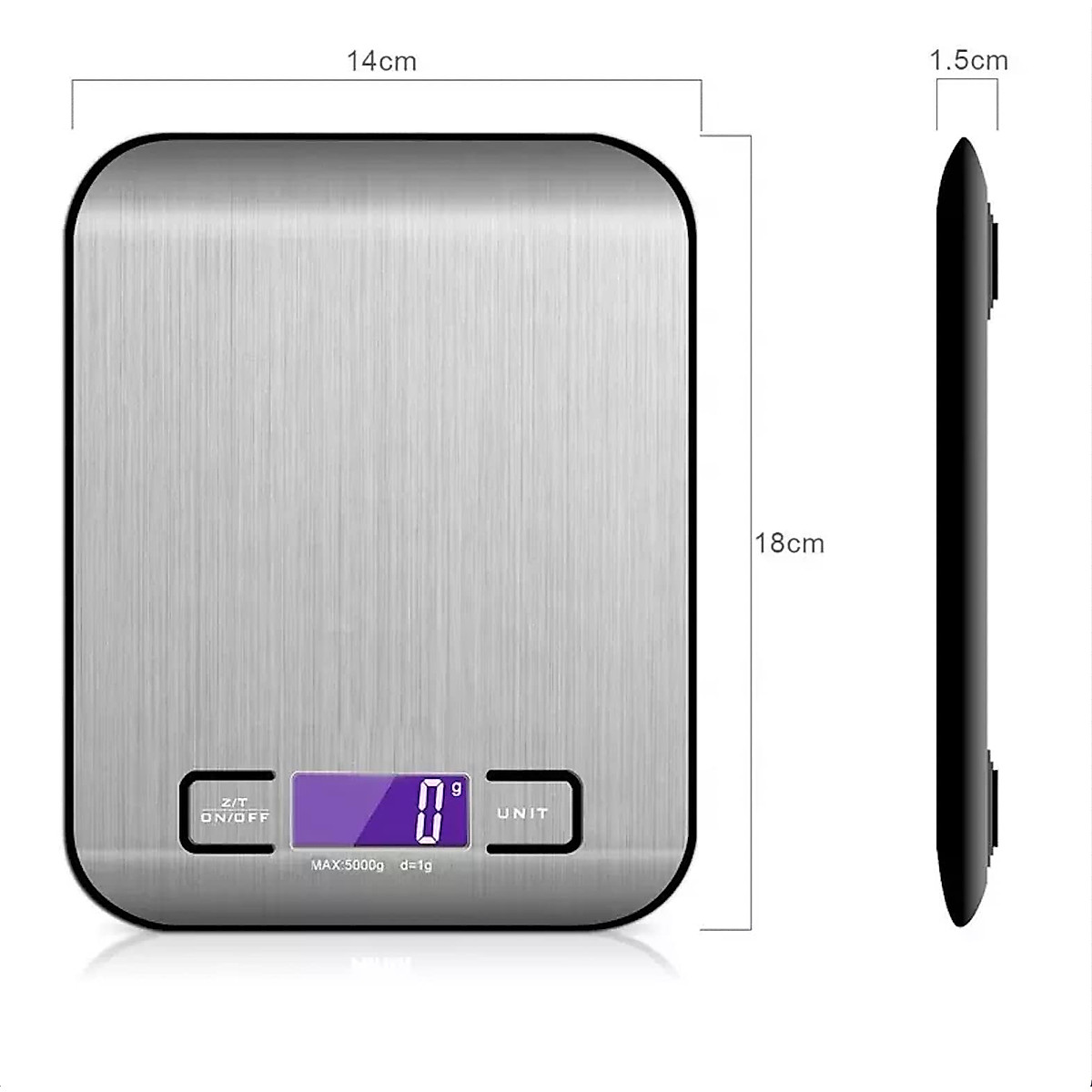 EkoRoc Digital Kitchen Scale, Premium Stainless Steel Food Scales Weight Grams and Oz for Baking and Cooking,11lb/5kg with 0.1oz/1g Precision