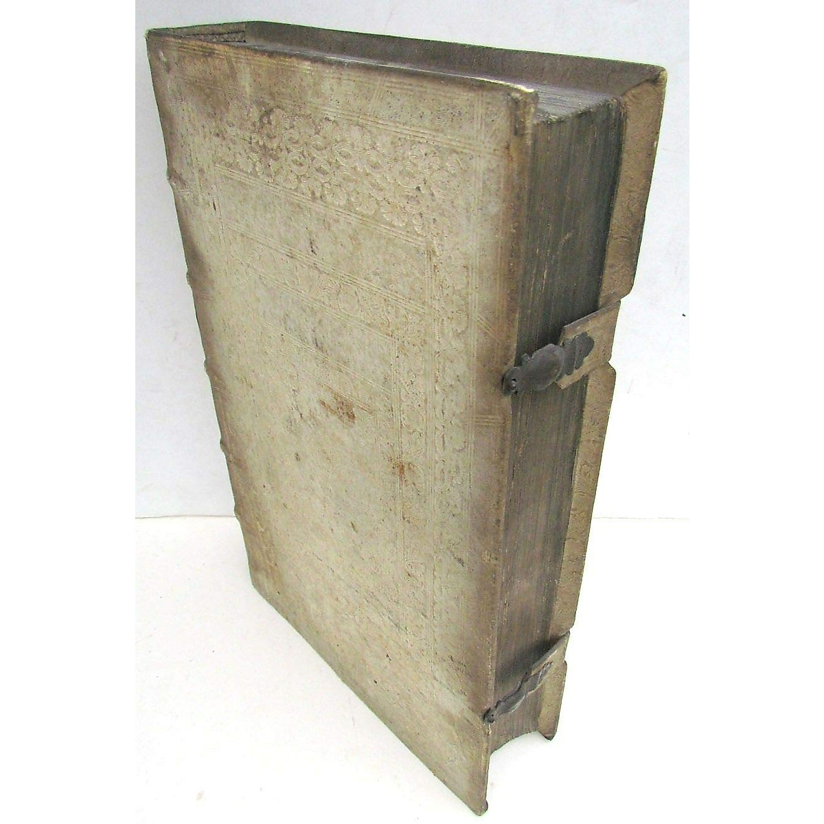 1694 BLIND-STAMPED PIGSKIN OVER WOODEN BOARDS FOLIO ANNALES ECCLESIASTICI