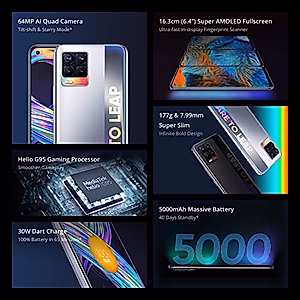 Realme 8 4G Dual SIM 64GB ROM + 4GB RAM (GSM Only | No CDMA) Factory Unlocked 4G/LTE Smartphone (Cyber Black)-International Version