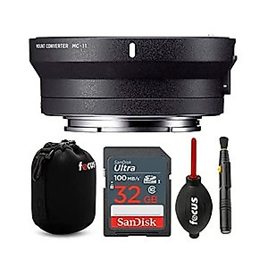 Sigma MC-11 Mount Converter/Lens Adapter Canon EF-Mount Lenses to Sony E with 32GB Ultra SDHC UHS-I Memory Card and Accessory Bundle