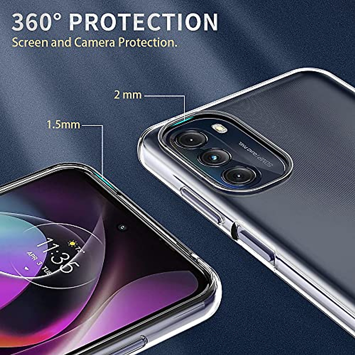 Bokoo Crystal Clear Moto G 5G 2022 Case.Soft Slim Fit Transparent Plastic TPU Protective Silicone Cover Phone Cases for Moto G 5G 2022 [Slim Thin & Comfort Grip] [Shockproof]