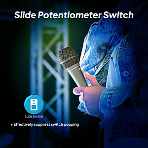 CAROL Dynamic Karaoke Microphone - Wired Microphone for Singing, Handheld Super-Cardioid Karaoke Mic, Microphone w/ 15ft Detachable XLR to 1/4" Cable and Mic Holder - Σ-Plus 3