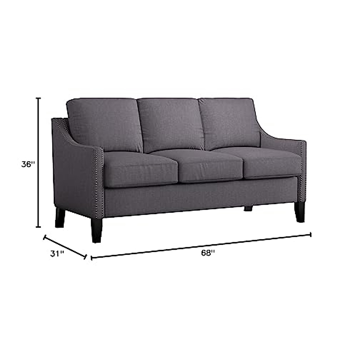 ACME Furniture Zapata Junior Sofa, Gray Linen