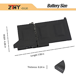 ZTHY DJ1J0 42Wh 3-Cell Laptop Battery Replacement for Dell Latitude 12 7280 7290 E7280 E7290 13 7380 7390 E7380 E7390 14 7480 7490 E7480 E7490 Series P28S P28S001 451-BBZL C27RW PGFX4 ONFOH K8X0T
