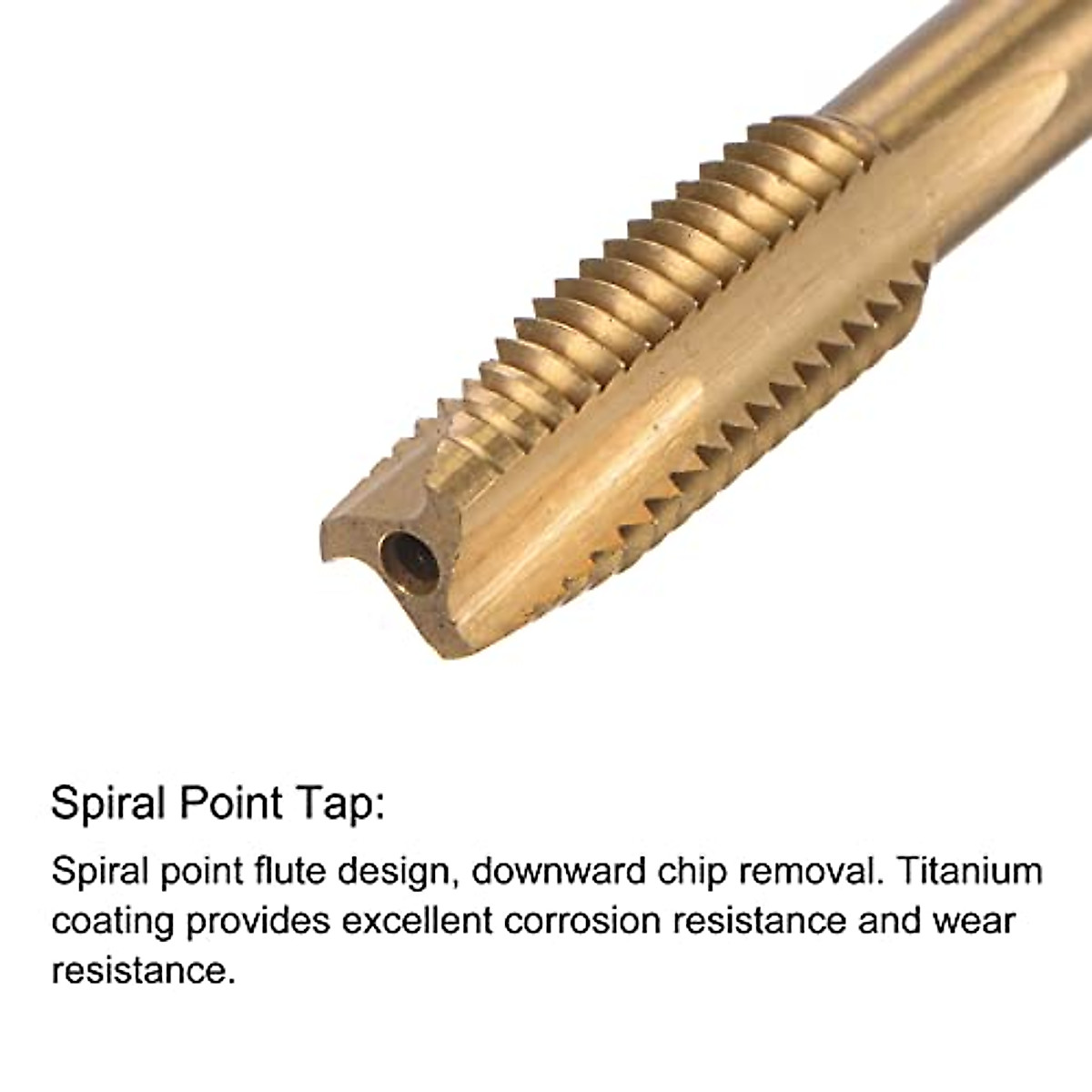 uxcell M8 x 1.25 Spiral Point Thread Tap and 6.6mm Twist Drill Bit Set, Metric Titanium Plated 6542 High Speed Steel Machine Screw Thread Tap Threading Tool