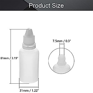 Othmro 1oz PE Lab Eye Plastic Dropper Bottles 20pcs, 30ml Squeezable Eye Liquid Dropper Thin Mouth Via of Liquid Sample Seal Storage Bottle with Childproof White Cap