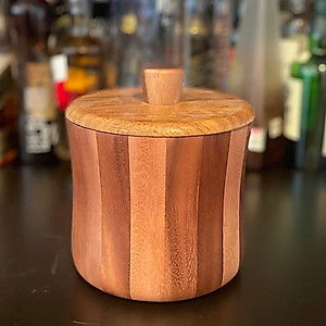 Woodard & Charles Acacia Wood Ice Bucket - 2 Quarts, 7" x 7 1/2"