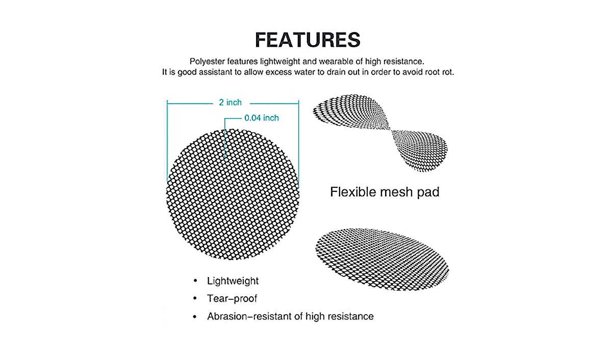 Shemist 100PCS Pot Hole Mesh Pads for Healthy Plants
