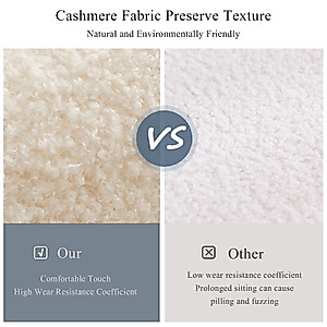 Lamb Wool Accent Chairs, Modern Solid Wood Frame Upholstered Chair with Backrest,Comfy Ergonomic Chair for Living Room Bedroom Home Office (M, White-C)