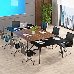 Tribesigns 8FT Conference Table, 94.5L x 47.2W inch Large Modern Meeting Table, Seminar Training Table with Grommet Holes for Office Conference Room