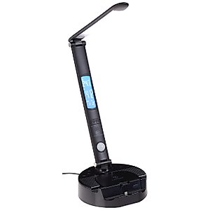 LumiCharge-III Smart LED Desk Lamp - Table Lamp with Wireless Charger, USB Charging Port, Adjustable Arm Brightness, Bluetooth Speaker - Foldable Table Lamp for Home, Remote Office, Study, Bedroom