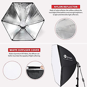 VICIALL HPUSN Softbox Lighting Kit 2x76x76cm Photography Continuous Lighting System Photo Studio Equipment with 2pcs E27 Socket 85W 5400K Bulbs for Filming Model Portrait Product Fashion Photography