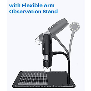 Wireless Digital Microscope Handheld USB HD Inspection Camera 50x-1000x Magnification with Flexible Stand Compatible with iPhone, iPad, Samsung Galaxy, Android, Mac, Windows Computer (Black)
