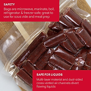 Nesco Vacuum Sealer Quart Zipper Bags - 50 count