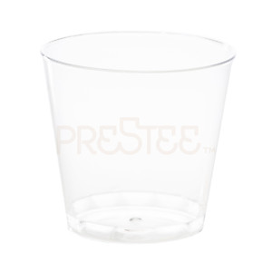 Prestee 100 Pack 1oz Clear Plastic Shot Glasses - Shot Glasses Disposable, Mini Plastic Shot Glass, Small Plastic Cups Clear Disposable Jello Shot Cups Party, Snacks, Tastings, Condiments Containers