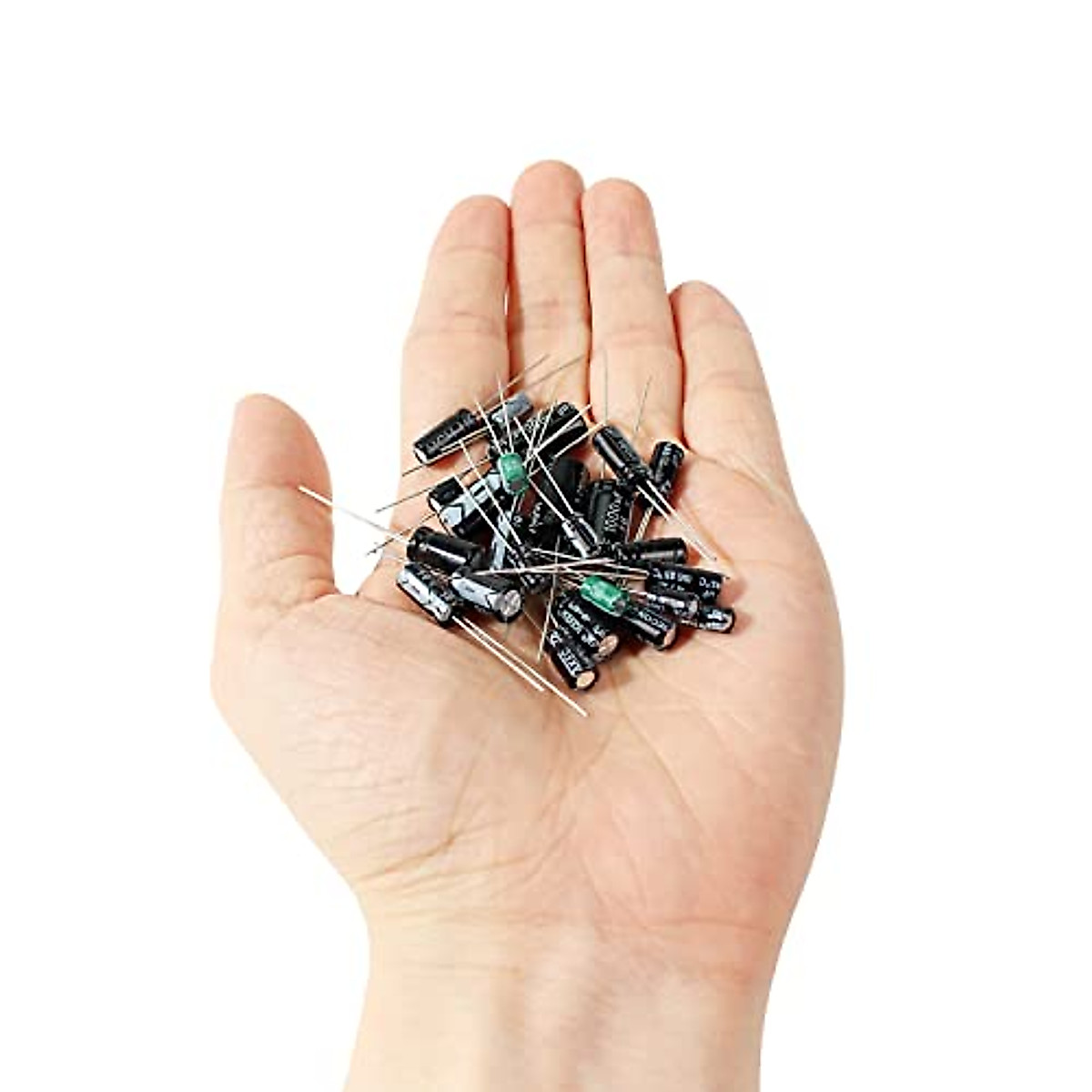 YIWANSON 500 Pcs Capacitor Kit, Aluminum Radial Electrolytic Components, 24 Value Range 0.1uF - 1000uF 10v/16v/25v/50v Capacitors Assortment Kit for Repair TV, LCD Monitor, Radio, Car Audio