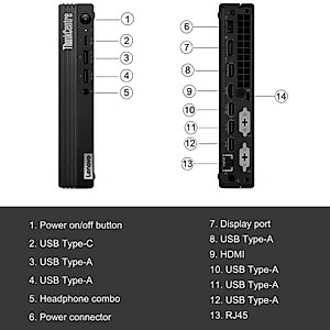 Lenovo ThinkCentre M70q Gen 4 MFF 1L Tiny PC Mini Business Desktop Computer, 13th Gen Intel 16-Core i7-13700T, 16GB DDR4 RAM, 1TB PCIe SSD, WiFi 6, RJ-45, HDMI, DP Port, KB & Mouse, W11P, WE/PGPY