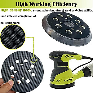 5" Universal Replacement Sander Pad for Ryobi RS290, RS240, RS280, Milwaukee 6021-21, 6034-21, Craftsman 315112170, 315116940 ROS Sander - 5 Inch 8 Hole Hook and Loop Sanding Pad