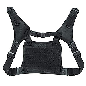 ABBREE Chest Harness Front Pack Pouch Holster Vest Rig Carry Case for Baofeng UV-5R UV-82 TYT Ham Two Way Radio Walkie Talkie (Rescue Essentials) (Leather Black)