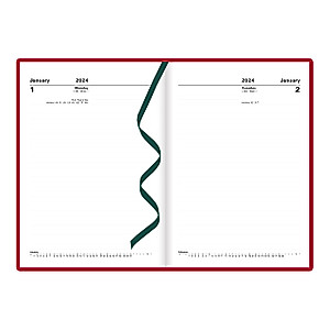 Letts of London Standard Daily Planner, 12 Months, January to December, 2024, Day-Per-Page, A5 Size, 8.25" x 5.875", Burgundy (C10XBY-24)