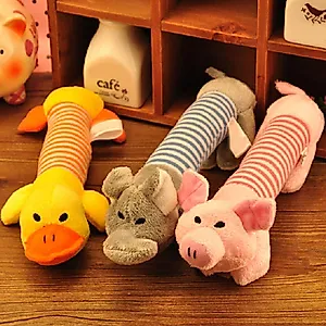 WYKsoku Pet Toys, Elephant Pig Duck Squeaky Squeaker Plush Chew Play Souud Toy for Pet Puppy Dog - Elephant