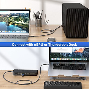 ULT-WIIQ USB4 Cable for Thunderbolt 4 Cable 40Gbps High Speed Data Transfer 240W PD 3.1 USB C to USB C Cable Fast Charging 8K/6K@60Hz USB 4 Cable for iPhone 15 Pro MacBook eGPU Docking GaN SSD 6.6FT