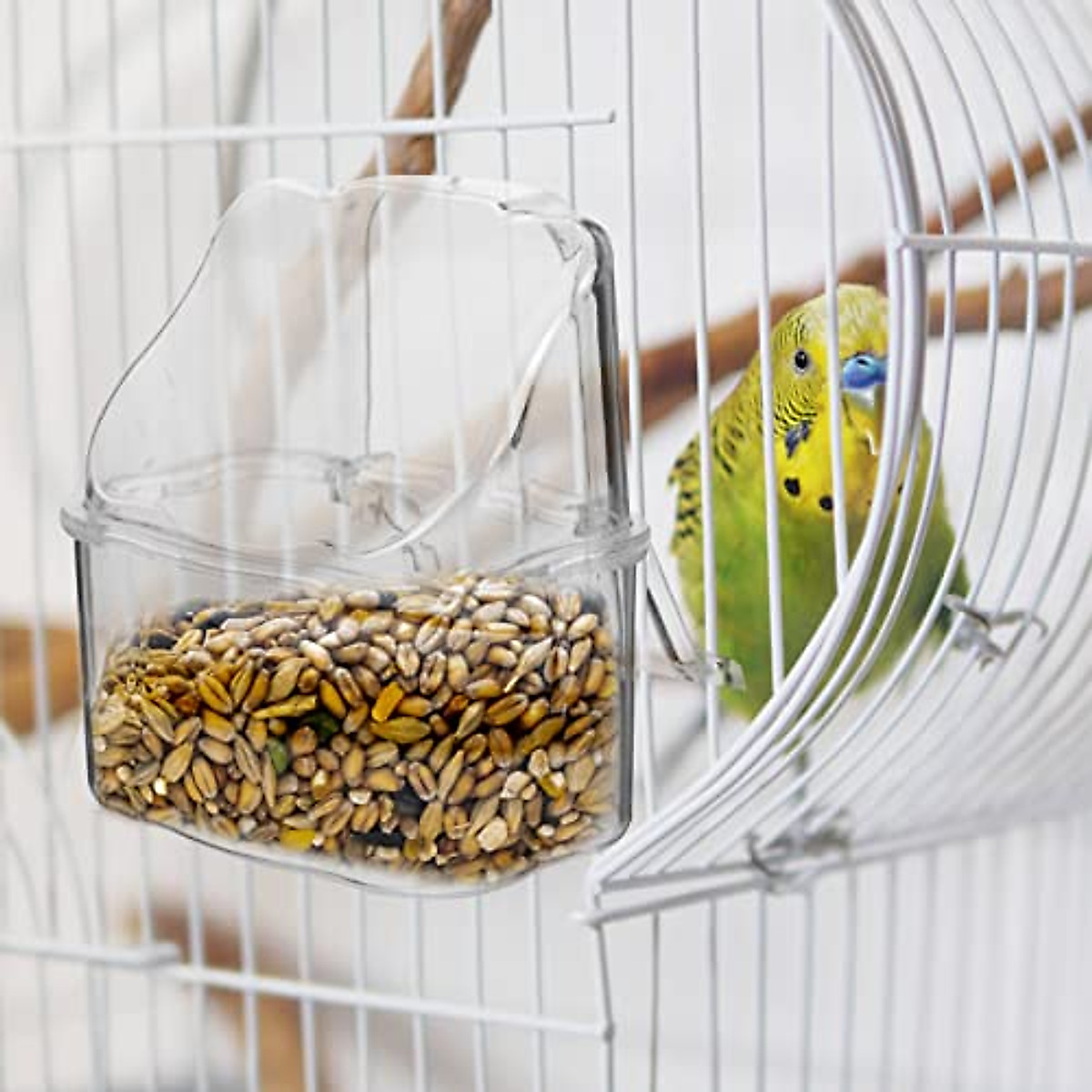 Ipetboom No Automatic Bird Feeders Cockatiel Food Dispenser Bowls Container Parrot Dishes Parakeet Cage Accessories Bird Feeder for Canary Finch Conure Lovebirds Cage Supplies 2pcs
