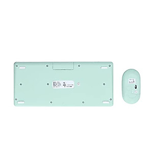 Wireless Keyboard Mouse Combo, Cute Mixed Colors 2.4G 1200 DPI 86 Keys Retro Round Concave Keycaps Tilt Panel Wireless Gaming Keyboard Mouse Combo, for Laptop Desktop MacBook MAC Windows(Green)