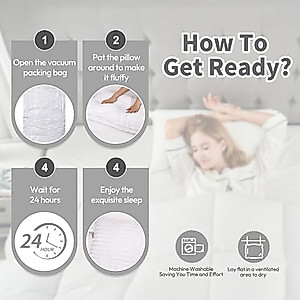 Glaciman Gusseted Bed Pillows Standard Size Set of 2, Hotel Quality Pillows 2 Pack for Side and Back Sleepers, Breathable Cover and Soft Down Alternative Filling,White Piping,20X26 inches