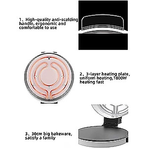 Boiler Pizza Maker,Electric Double-Sided Nonstick Oven With Power Ready Indicator Lights,Perfect for Pizzas,Pancake,Nachos,Fajitas,Omelettes,Best Kitchen Appliance