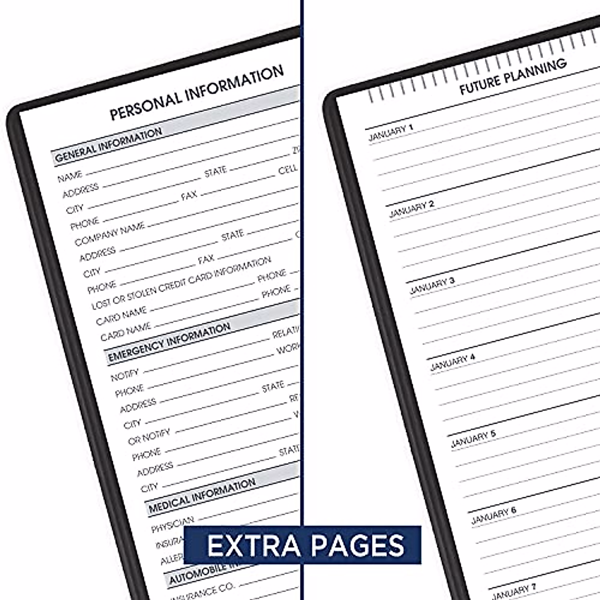 2022 Daily Appointment Book & Planner by AT-A-GLANCE, 5" x 8", Small, Black (7080005)