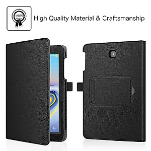 Fintie Folio Keyboard Case for Samsung Galaxy Tab A 8.0 2018 Model SM-T387, Premium PU Leather Stand Cover with Removable Wireless Bluetooth Keyboard, Black